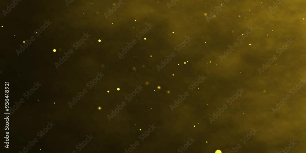 Golden glitter background in slow motion. Beautiful transition with real gold particles flying ...