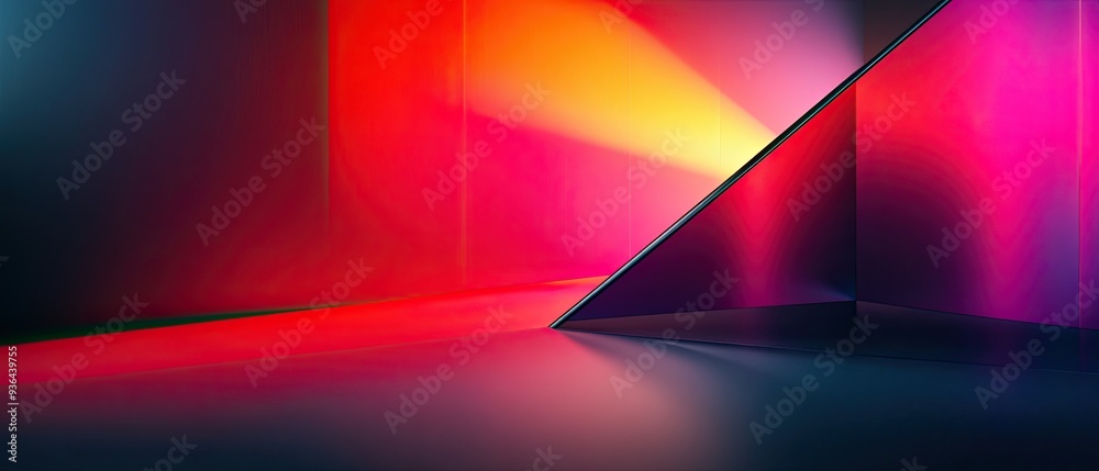 Abstract light play in striking gradients and geometric forms producing ...