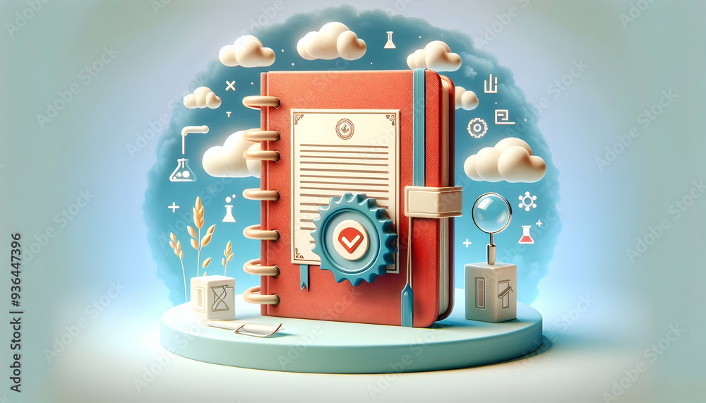 3D Border Frame with Trophy and Graph for Business Achievement Concept ...