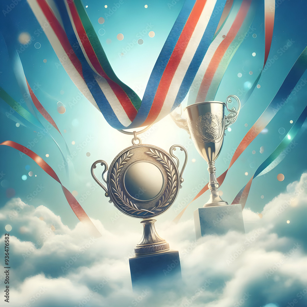 Abstract Technology Icons on Flat Glossy Background with Flowing Lines ...