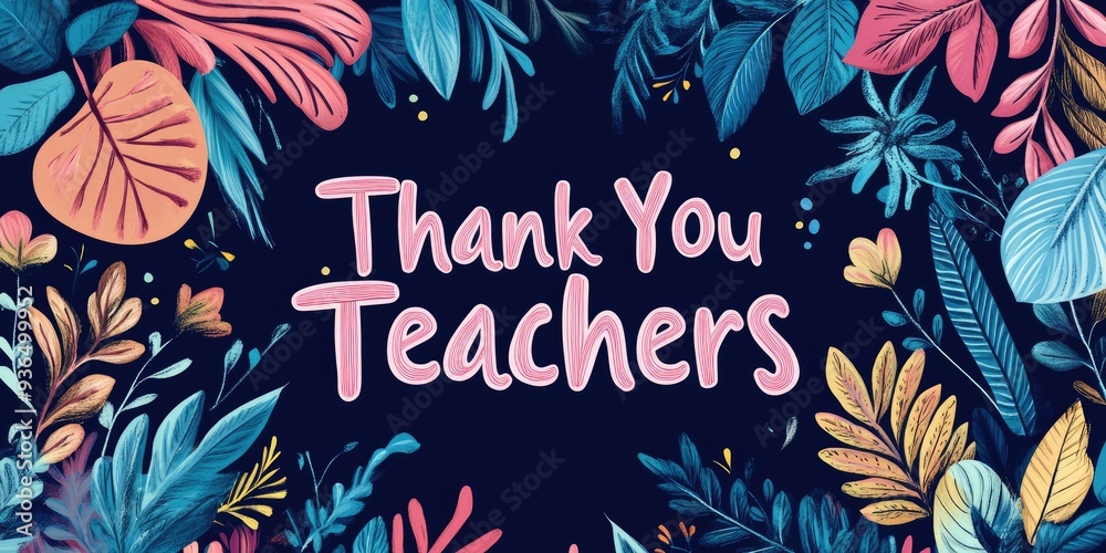 A vibrant tribute celebrating educators with colorful foliage and ...