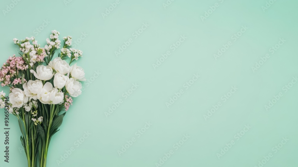 Light mint background with a single white border, soft color palette, subtle framing Stock ...