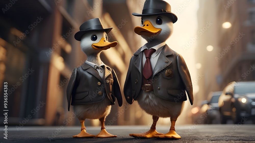 A high dynamic range HDR photograph of a unique, anthropomorphic duck ...