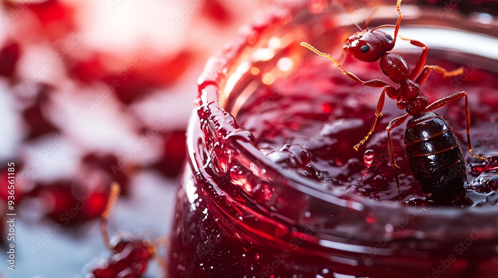 Ants inside a jar of jam, with sticky trails visible Food Spoilage ...