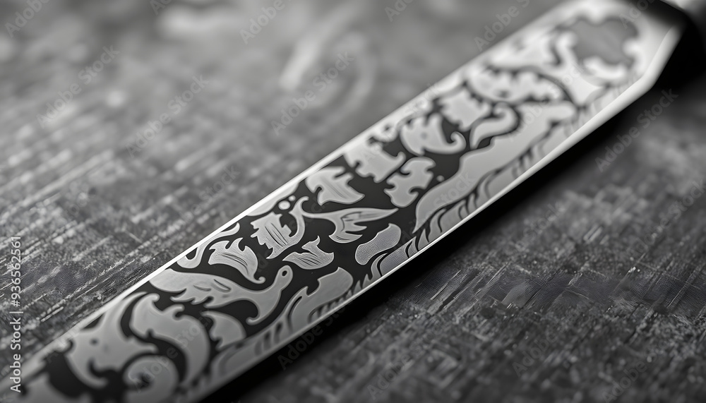 Black and white Damascus steel knife material pattern use for ...