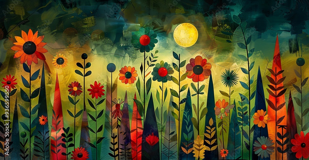 Detailed illustration of garden where each plant different invention ...