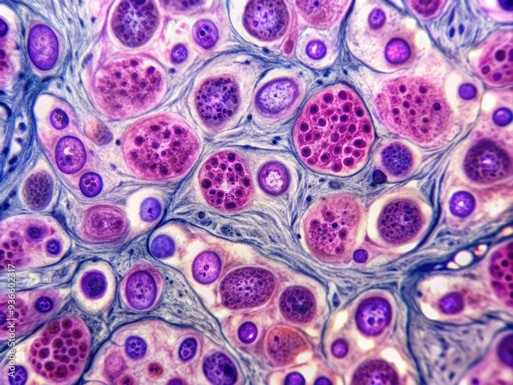 Microscopic view of Metastatic squamous cell carcinoma, displaying ...