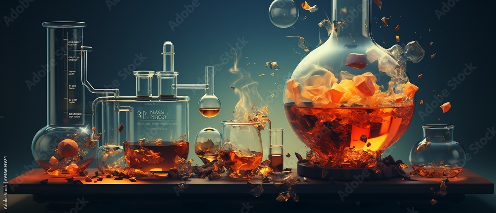 Detailed infographic illustrating process of distillation where complex ...