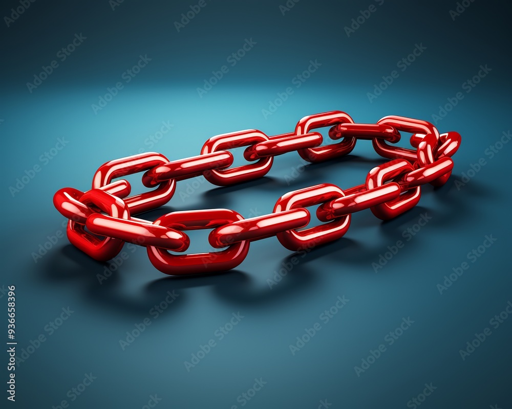 Vector illustration of a single unbreakable chain link symbolizing ...