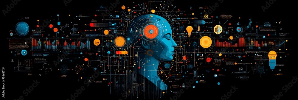 Vector infographic visualizing a mind map with creativity at the center ...