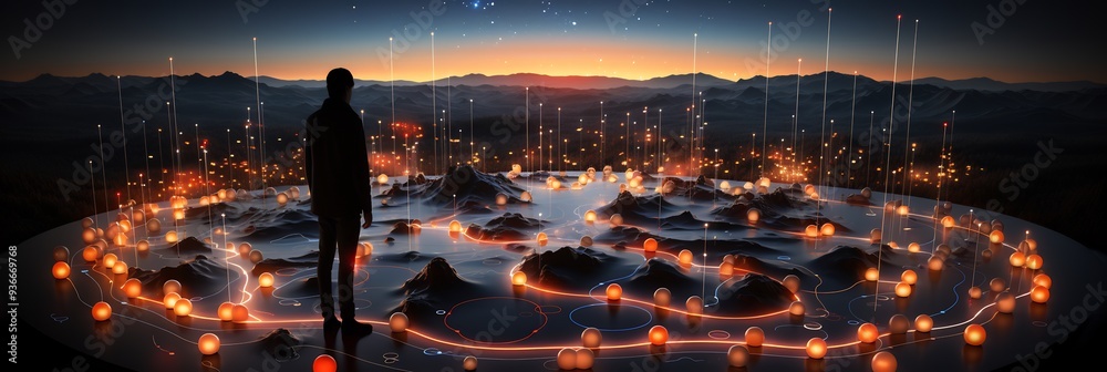 Visualization of digital interface displaying multiple pathways each ...