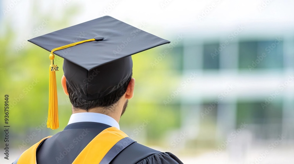 A close-up of the formal attire worn by graduates during the degree ...