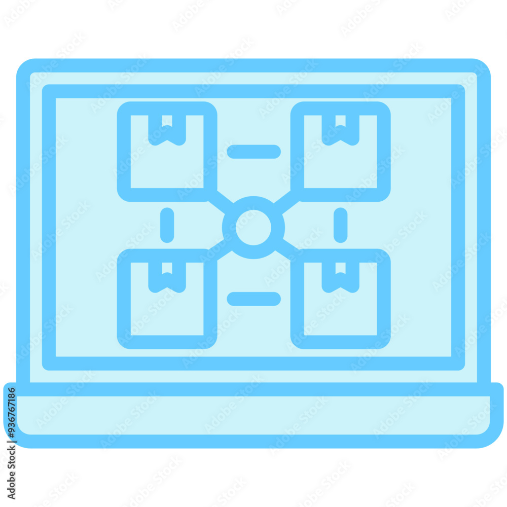 Network Visibility blue color icons, use for modern concept, UI or UX ...