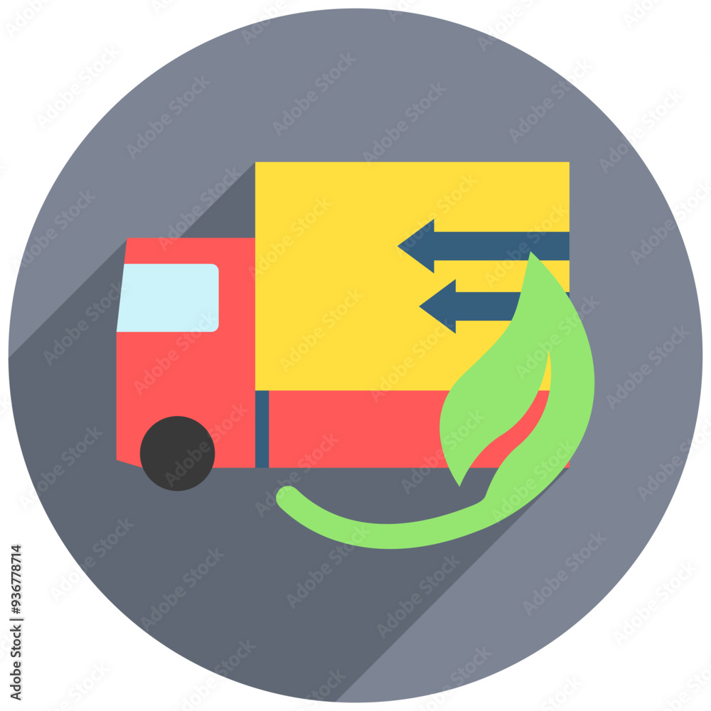 Sustainable Logistics rounded multi color icons, use for modern concept, UI or UX kit, web and ...