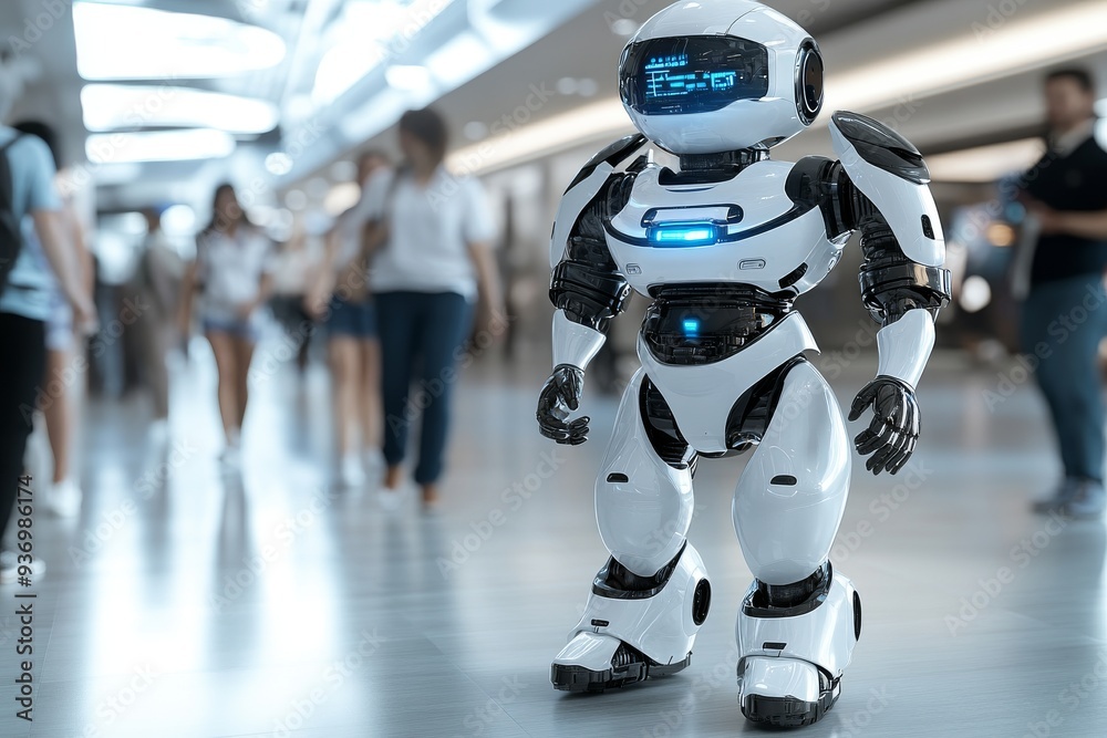 Close up of a human and robot in a moment of connection illustrating ...