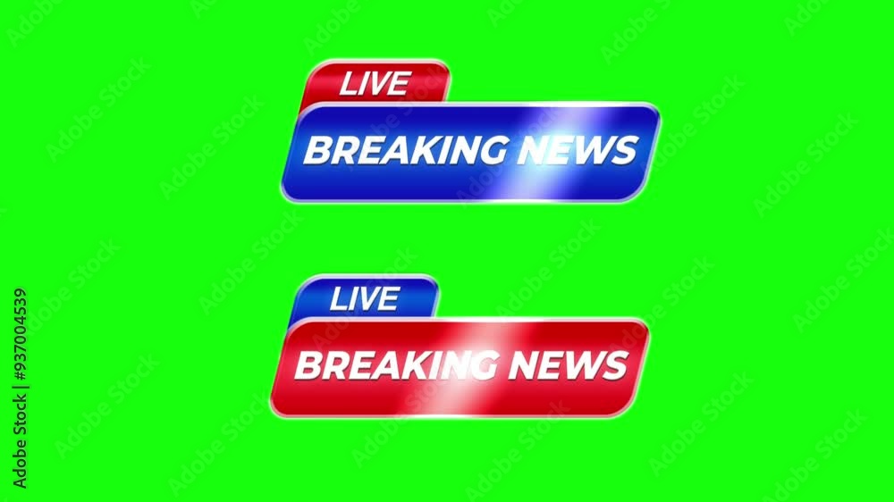 Animated Breaking News Lower Thirds. Red and Blue Versions. Dynamic ...