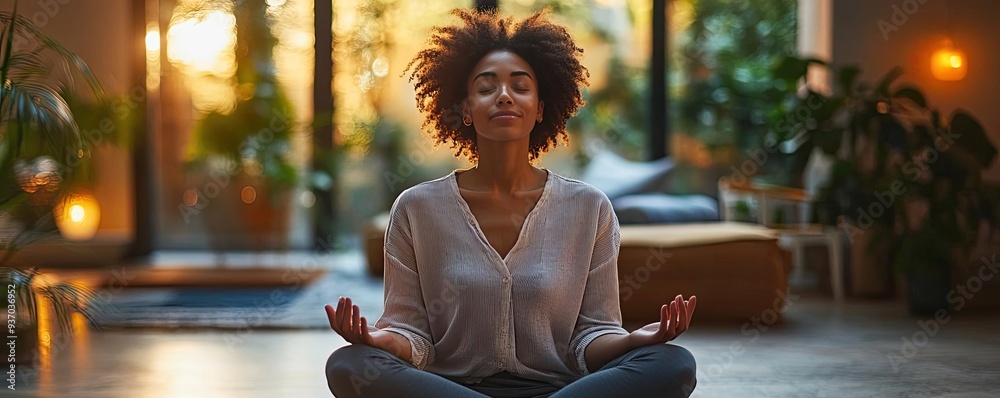Person practicing progressive muscle relaxation in a quiet room ...