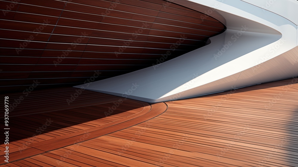 Yacht deck texture. A modern architectural detail featuring smooth ...