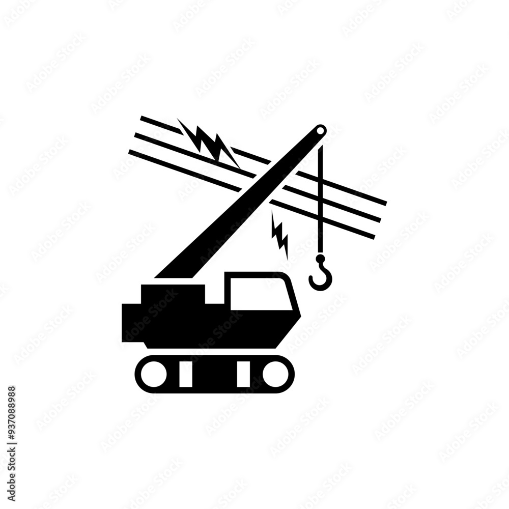 Photo & Art Print ISO prohibition safety signs_do not operate crane ...