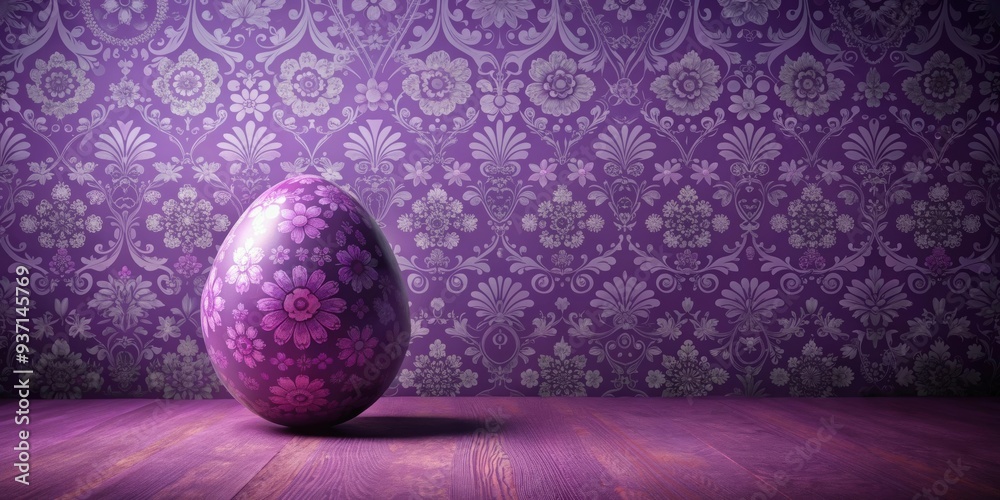 Easter egg and floral Gothic purple wallpaper , Easter, egg, floral ...