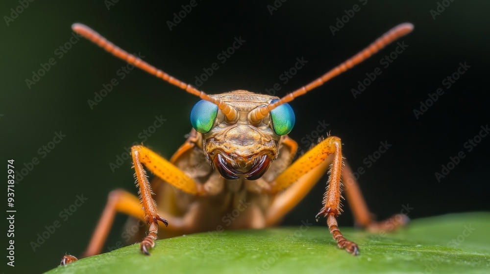 Macro Photography of a Beetle with Vibrant Green Eyes - A close-up ...