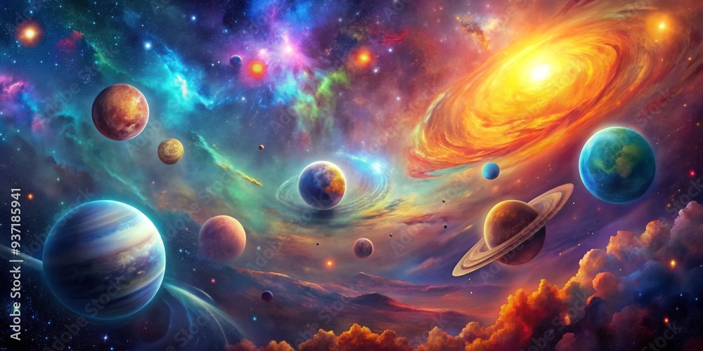 Cosmic Symphony A Universe of Planets, Nebulae, and Stars, galaxy ...