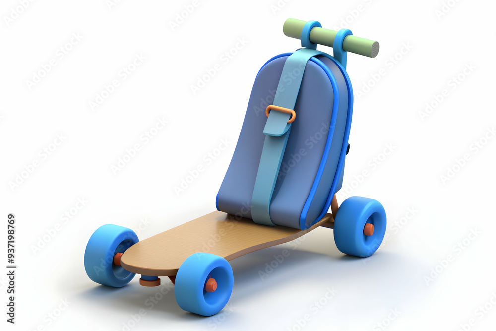 3D Icon as Electric skateboard and backpack concept as An electric ...