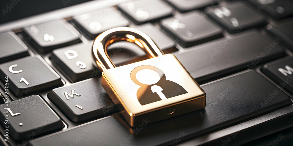 3D Icon as Fake profile and security key concept as A fake profile icon paired with a security ...