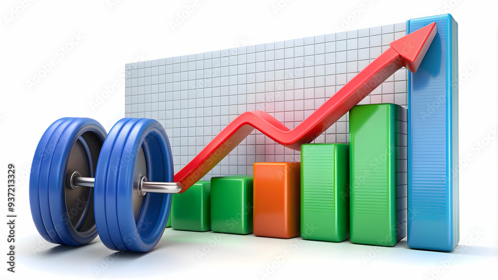 3D Icon as Resistance band and financial chart concept as A resistance ...
