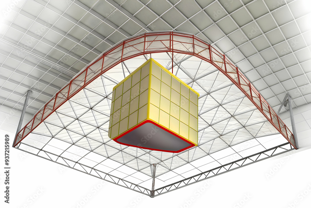 3D Icon as Safety net and factory ceiling concept as A safety net ...