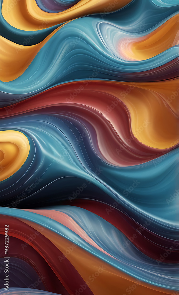 Dynamic Abstract Waves Wallpaper with Flowing Lines, Vivid Color Blends ...