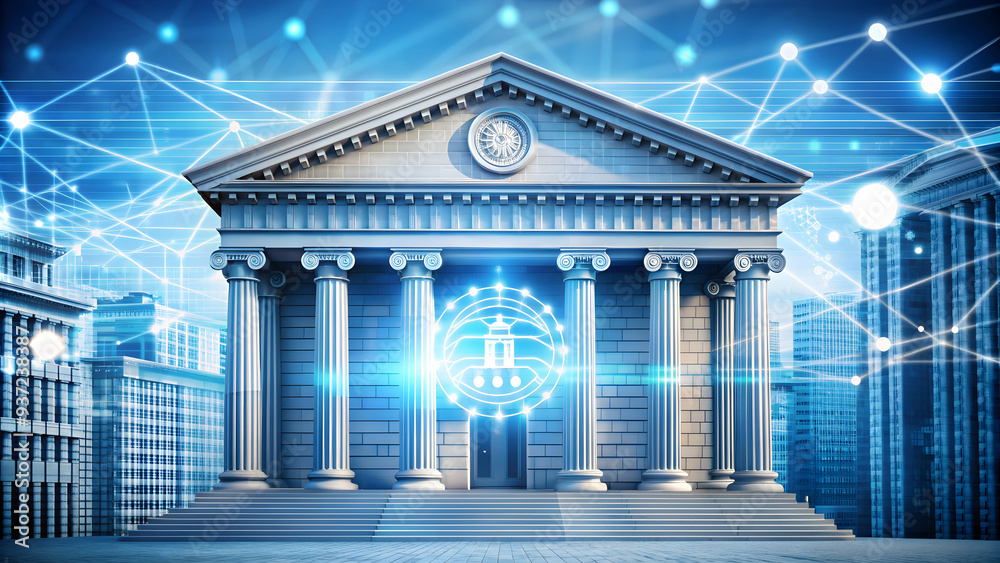 Photo Realistic as AI machine learning and banking sector concept as An ...