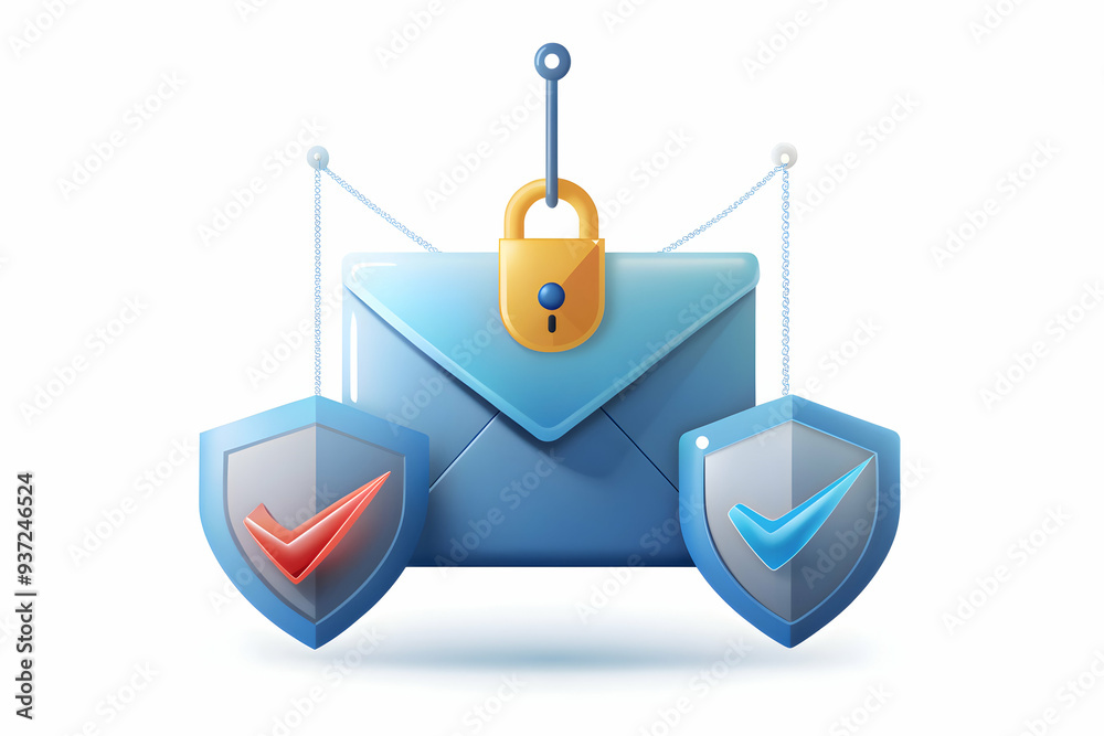 Photo Realistic as Phishing email and secure network concept as A ...