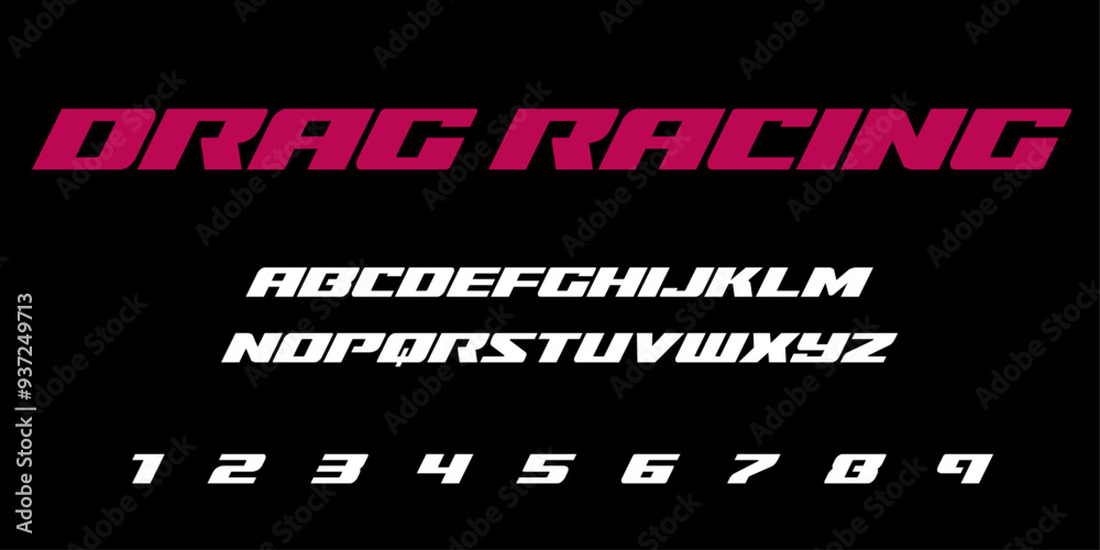 Drag Racing font vector graphic apparel clothing prints eps svg png ...