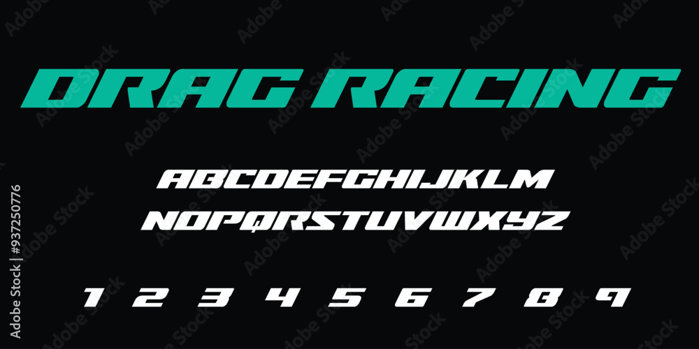 Drag Racing font vector graphic apparel clothing prints eps svg png ...