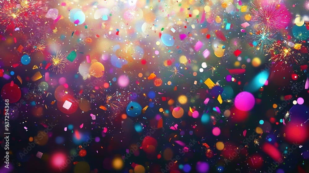 Confetti Celebration: A flurry of colorful confetti explodes against a ...