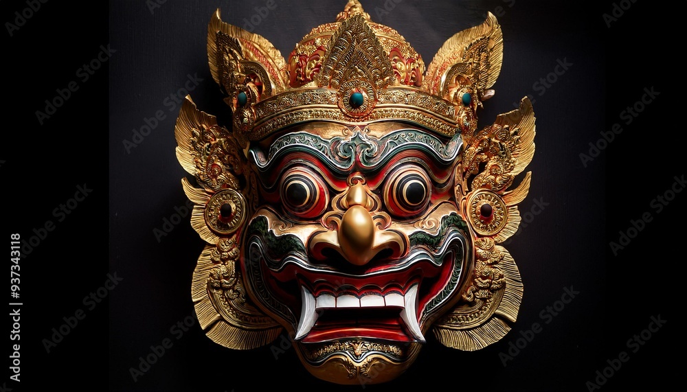 Indonesian Balinese mask called Barong; Balinese masks symbolize the ...