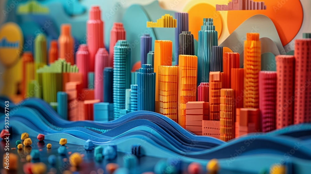 Innovative Paper Art Business Model Display with Revenue Streams and ...