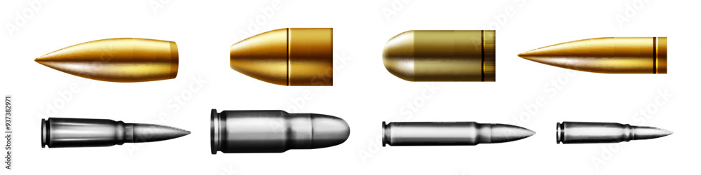 Gunshots, bullet in motion, military smoke trails. Realistic flying ...