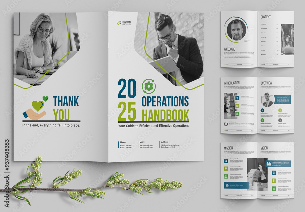 Operations Handbook Brochure Layout Stock Template | Adobe Stock