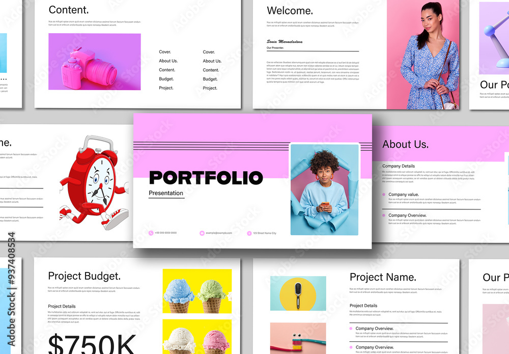 Portfolio Presentation Layout Stock Template | Adobe Stock
