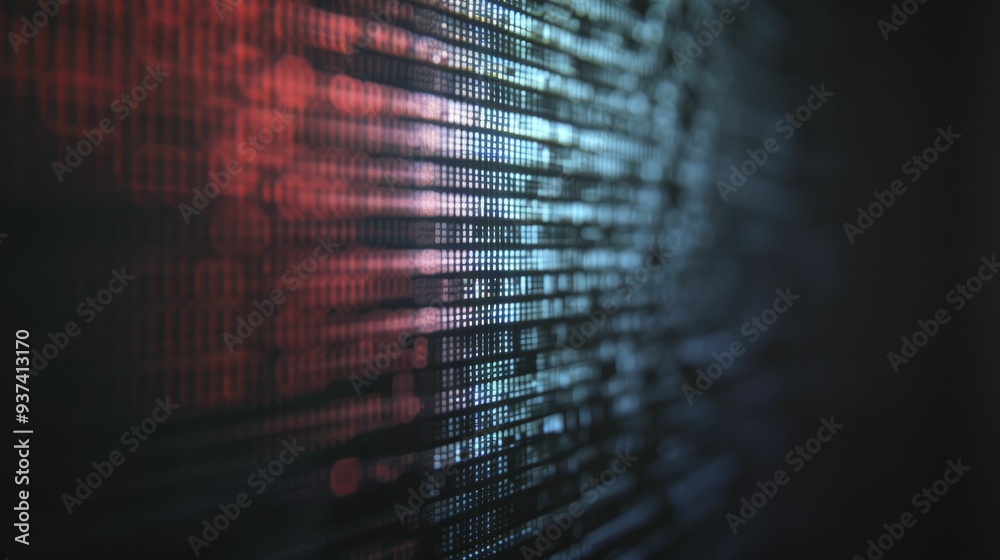 Screen interference patterns producing a visual effect that echoes the ...