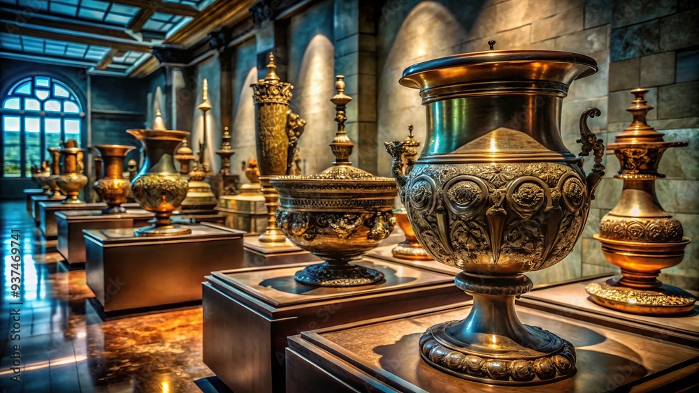 Ancient bronze relics in museums with dramatic, high-dynamic-range ...