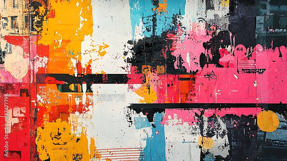 Abstract urban art wall texture, colorful graffiti, street art, urban ...