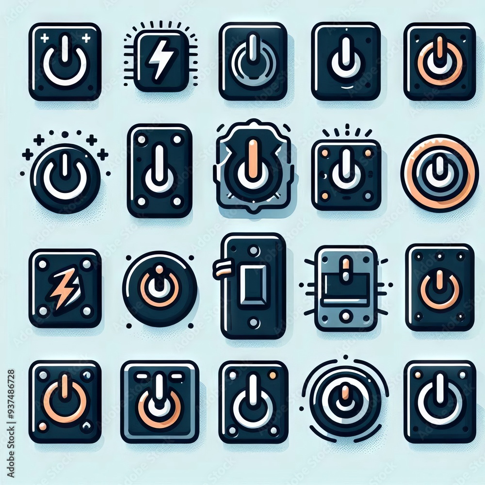 Consumable icon icons set. Isolated vector illustration of mobile game ...