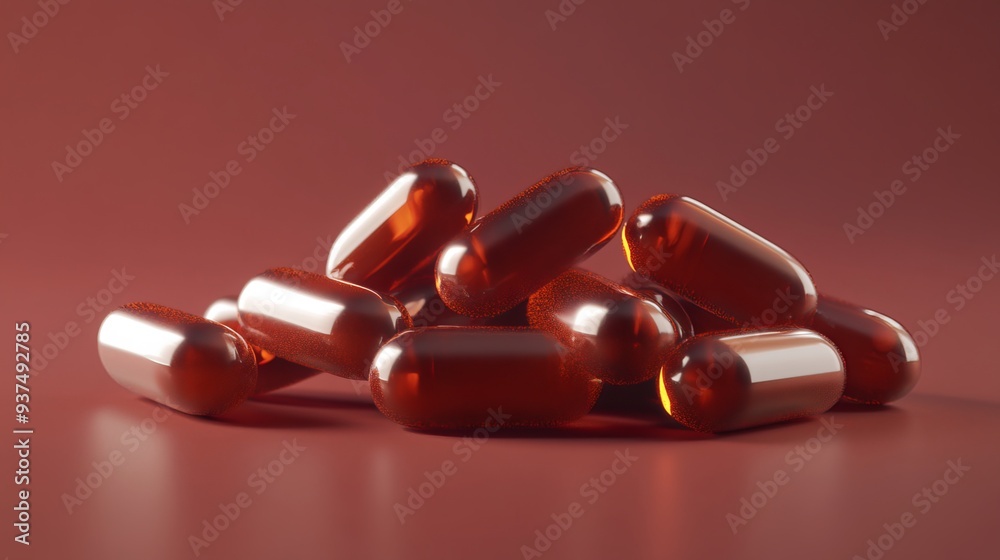 Iron supplement capsule for iron deficiency and anemia. Ferrous and ...