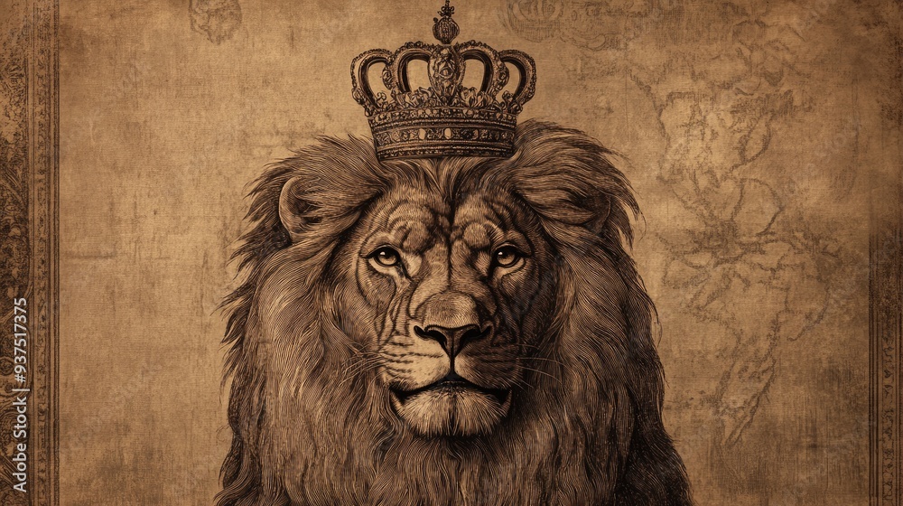 Dutch lion, a symbol of courage and strength, depicted in a traditional ...