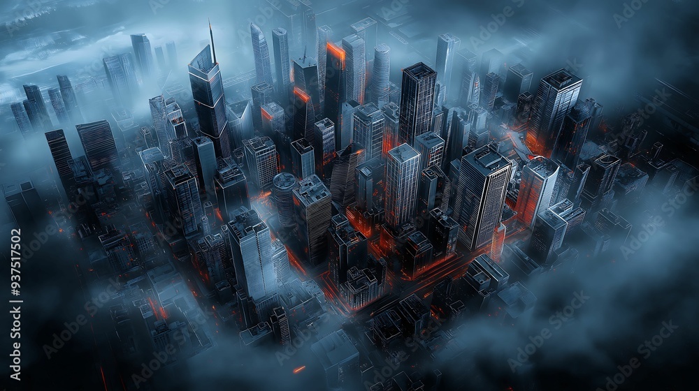 Image Creator art workflow, bird's eye view with digital painting style ...