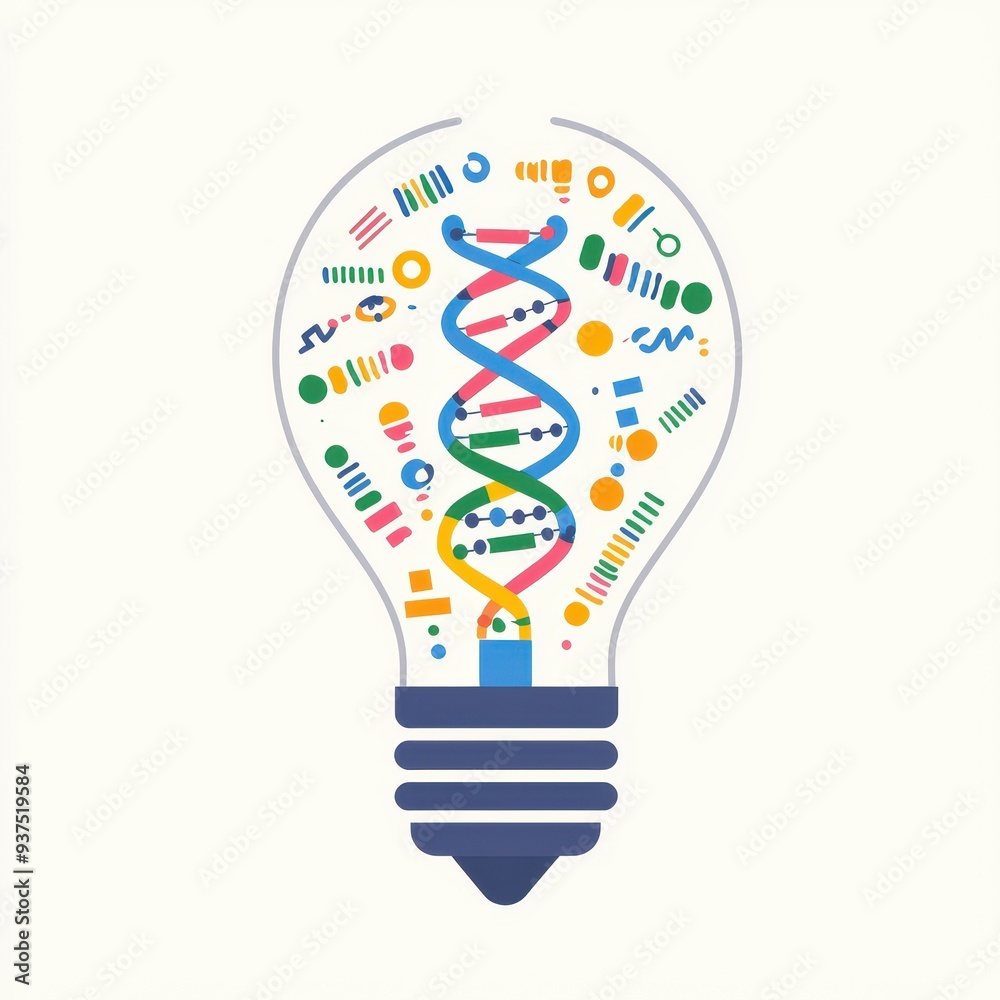 DNA Inside Light Bulb Innovation Science Biotechnology Creative Idea ...