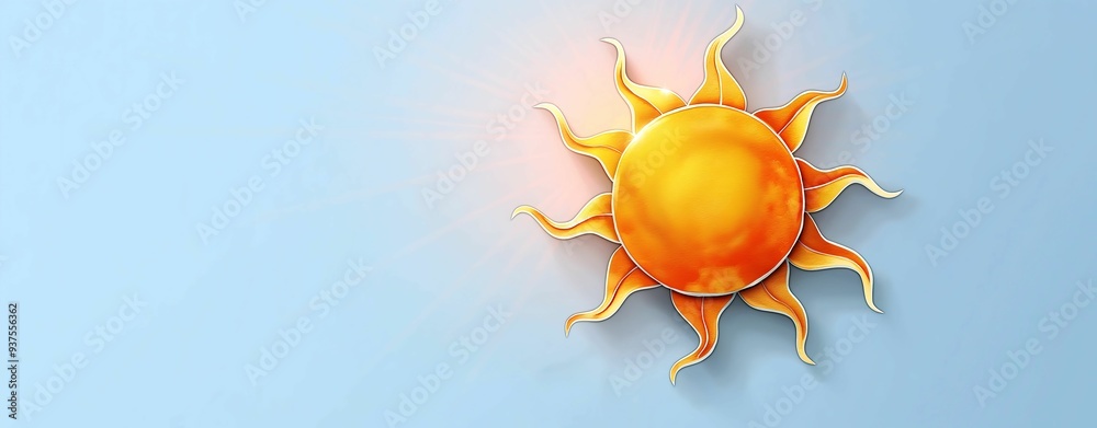 Isometric view of a radiant sun symbolizing relevance importance and ...